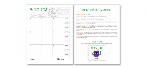 Monster! A Halloween Game (Free printables) – Craft Your Happiness