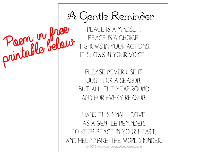 Peace Dove Gift Ornament & Poem – Craft Your Happiness